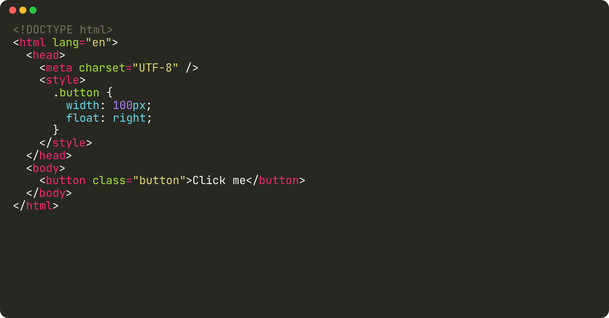 How To Put Button In Right Side In HTML 
