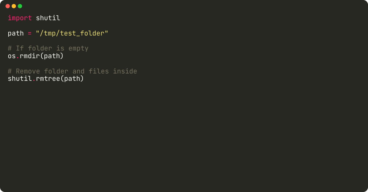 How To Delete A Folder In Python 