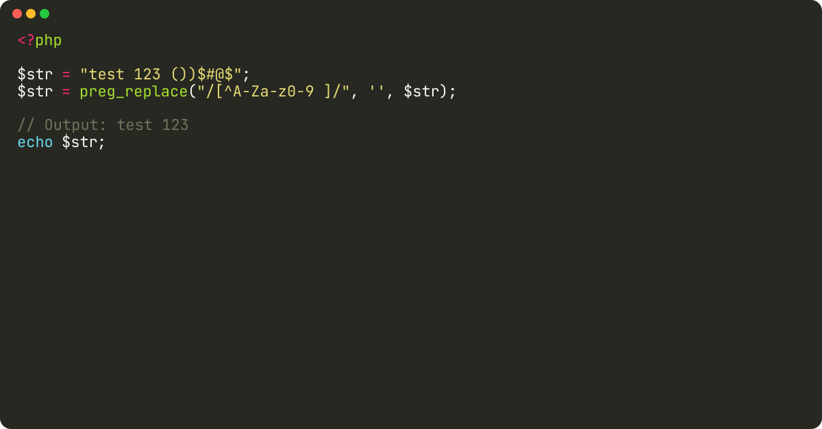 How To Remove All Non alphanumeric Characters From A String In PHP 