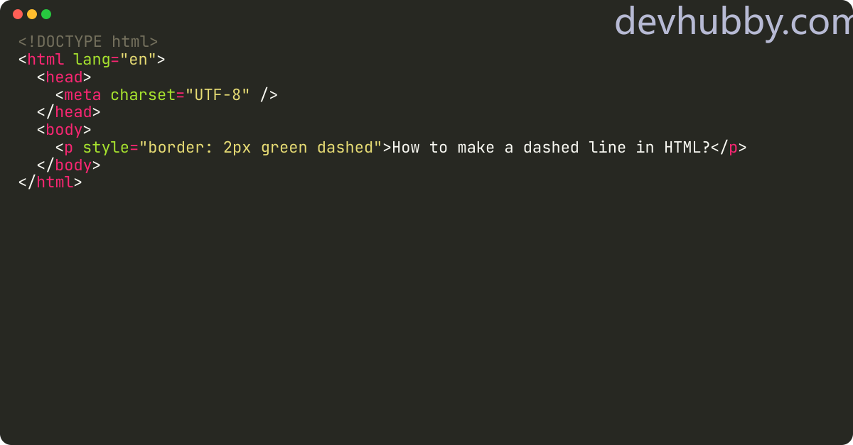 How To Make A Dashed Line In HTML 