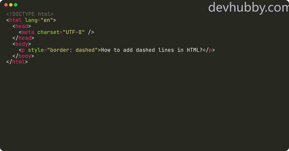 How To Add A Dashed Border In HTML 