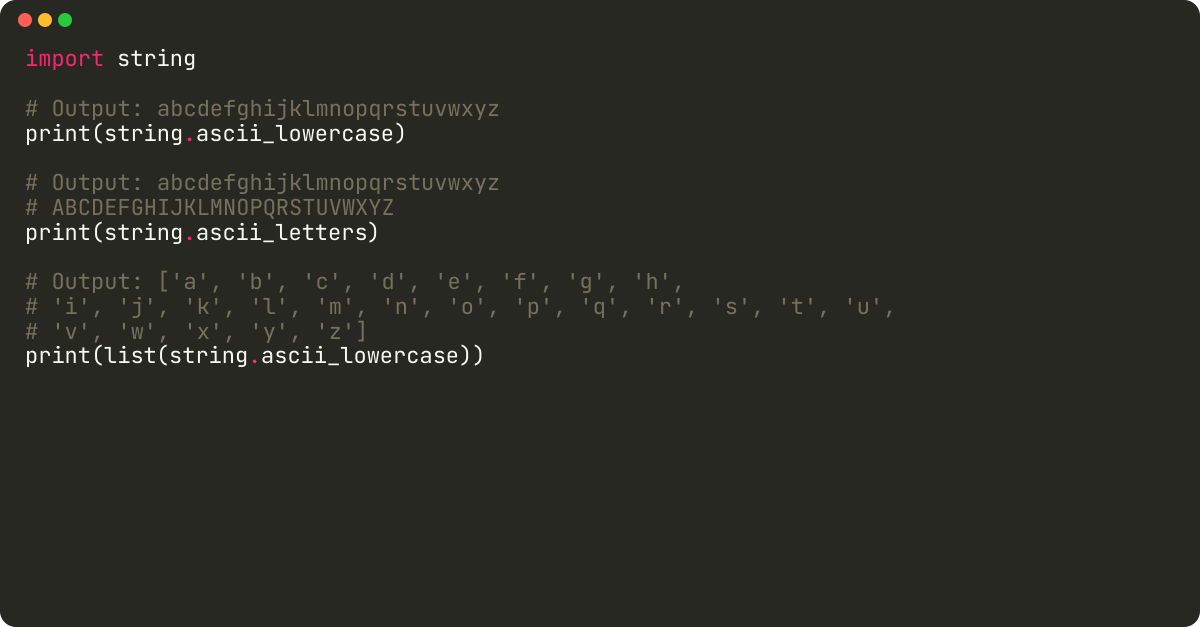  How To Get Alphabet In Python 