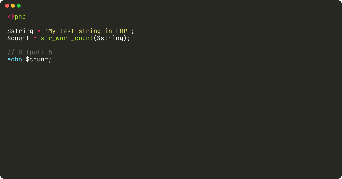 How To Count Number Of Words In A String In Php 