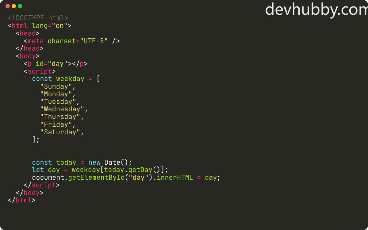 How To Get The Day Name In Javascript 