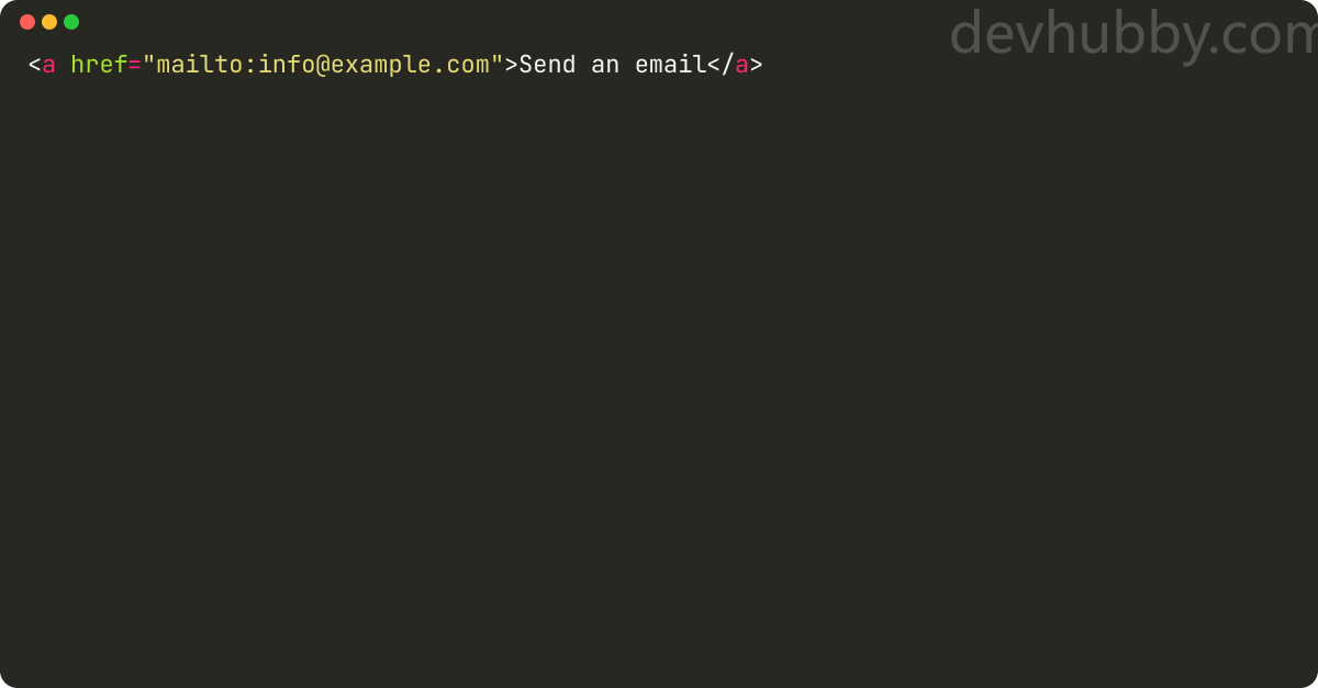 How To Add An Email Address Link In HTML 