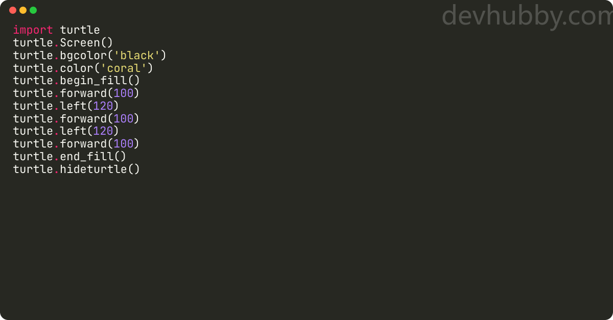 How To Make A Triangle In Python Turtle 