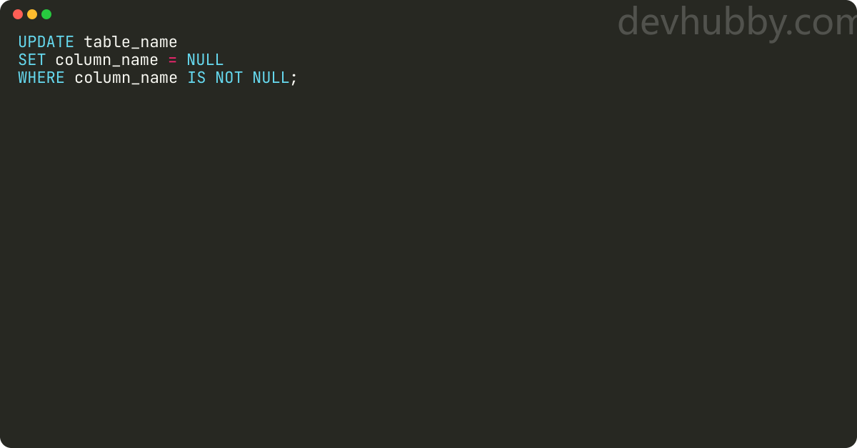 How To Set Value To Null In PostgreSQL 