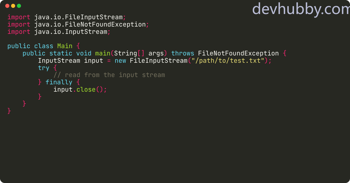How To Close Inputstream In Java 