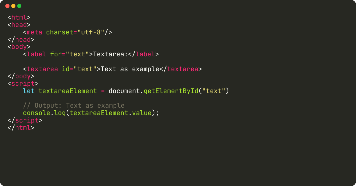 How To Get Value From Textarea In Javascript 