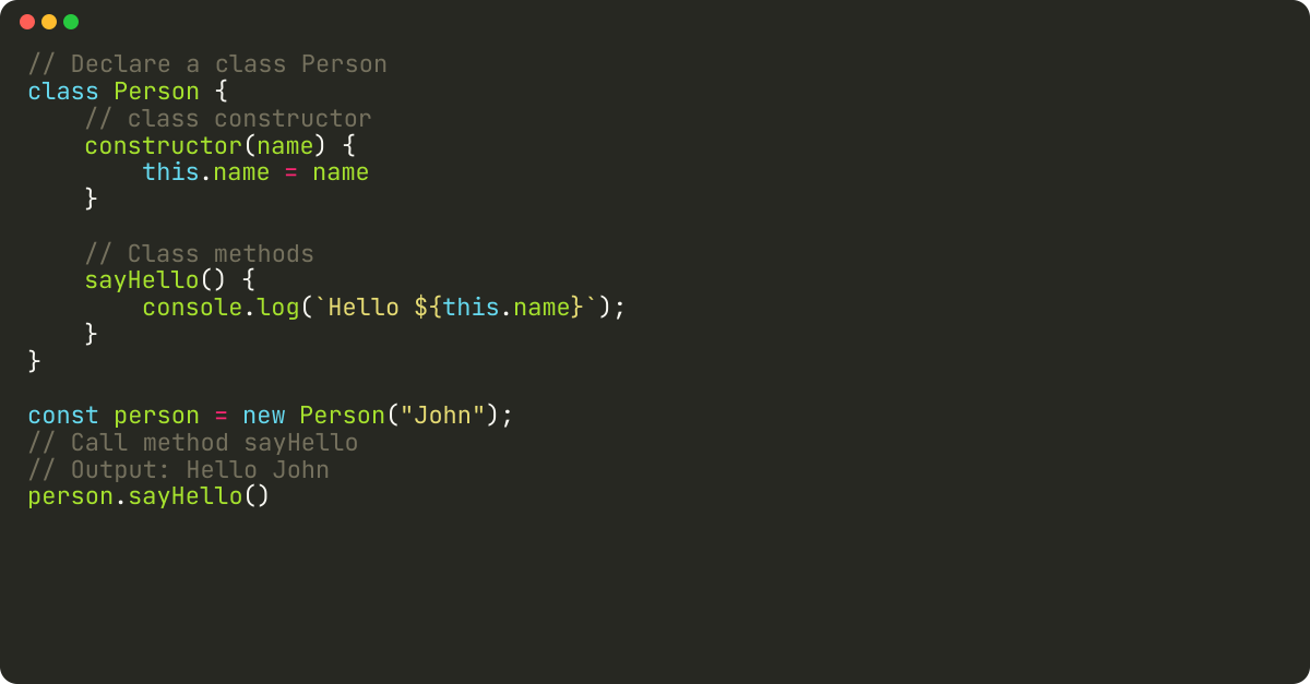How To Declare A Class In Javascript 