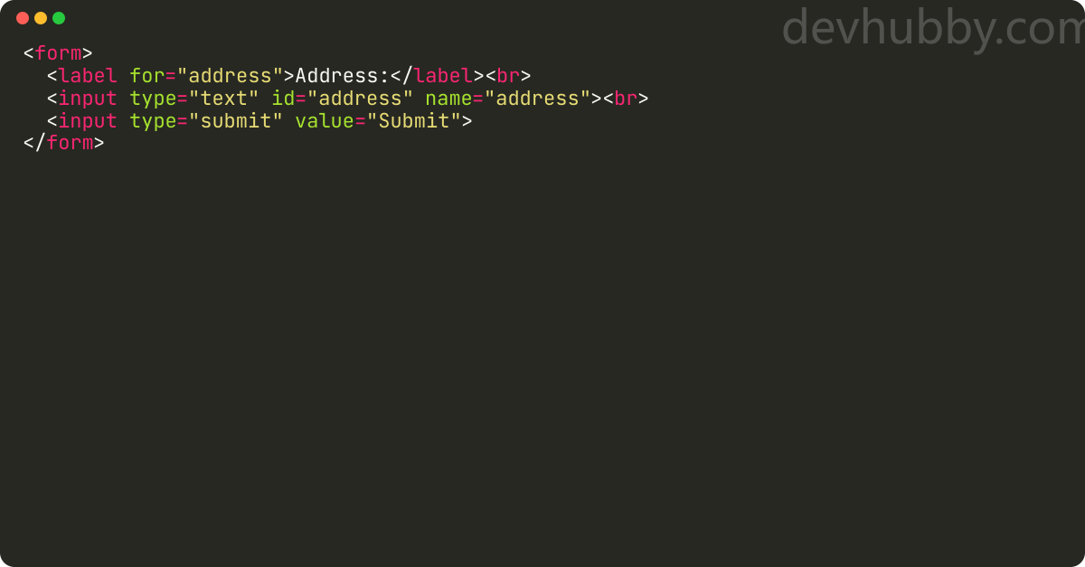 How To Add The Address In HTML Form how-to-add-the-address-in-html-form