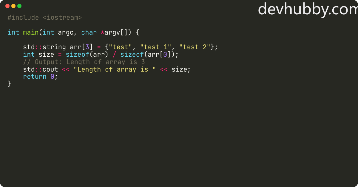 How To Get Length Of Array In C 