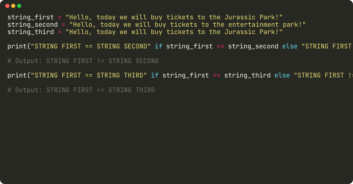 How To Compare Two Strings In Python 