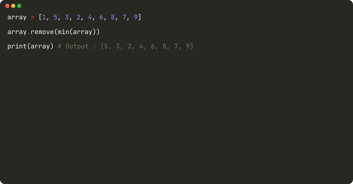 How To Remove Minimum Value From List In Python 