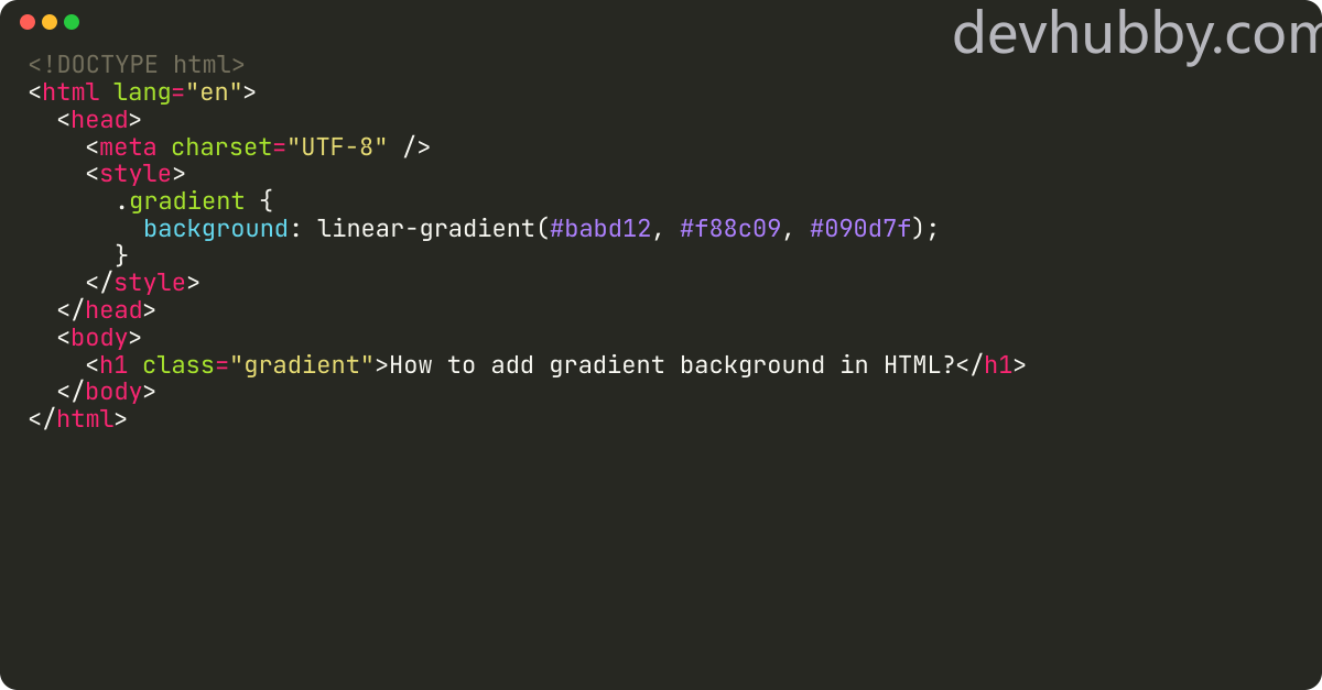 How To Add Gradient Background In HTML How To Add Gradient Background In HTML