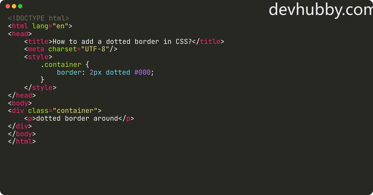 How To Add A Dotted Border In CSS 