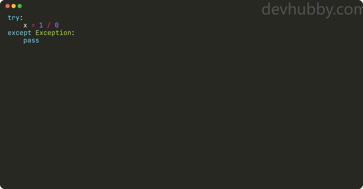 how-to-do-nothing-in-except-python
