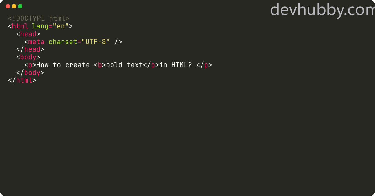 How To Create Bold Text In HTML 