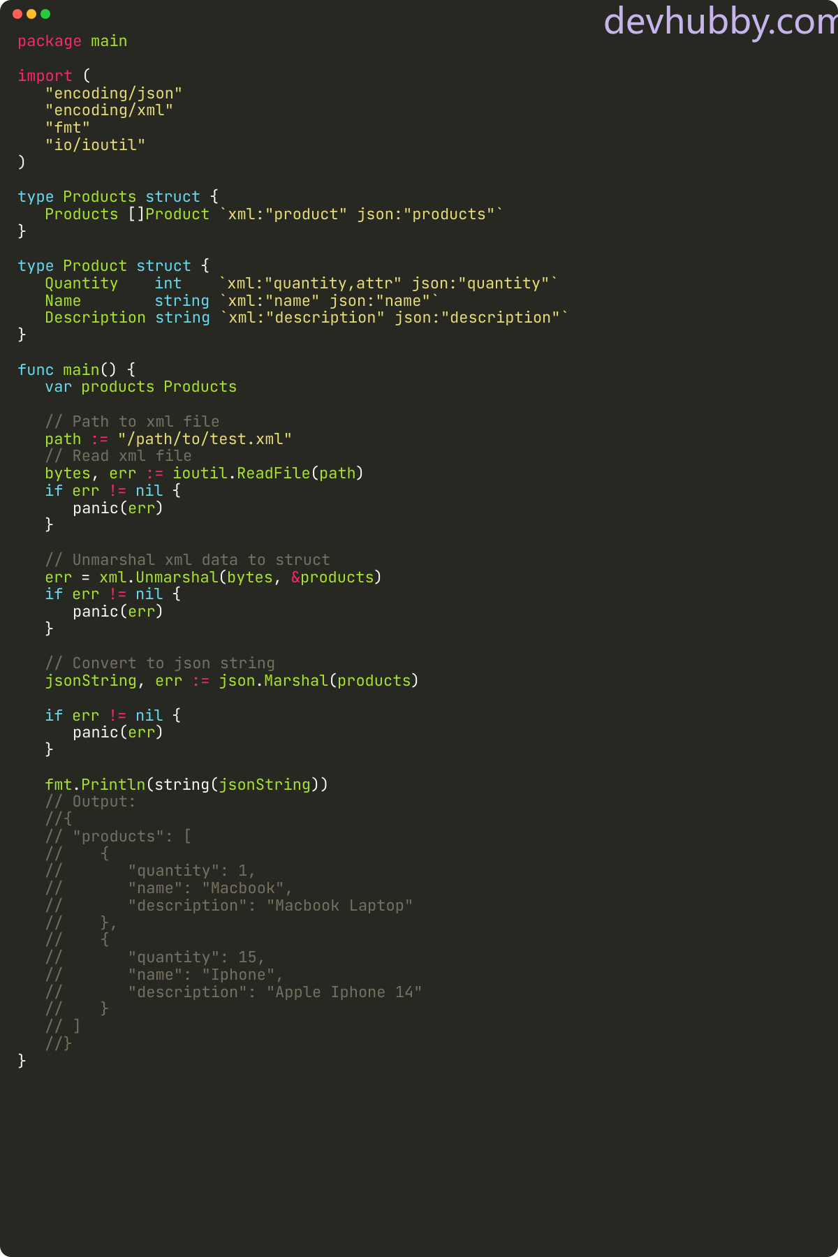 How To Convert Xml To Json In Golang 