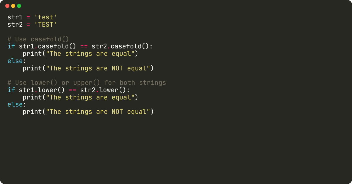 How To Compare Case Insensitive Strings In Python 