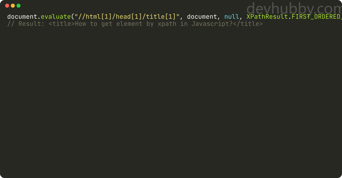 How To Get Element By Xpath In Javascript 