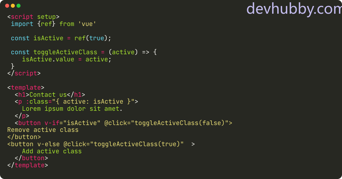 How To Remove Class In Vue js 