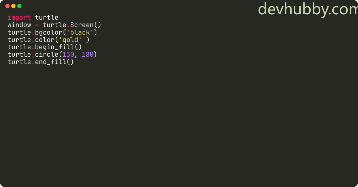 How To Fill A Half Circle In Python Turtle 