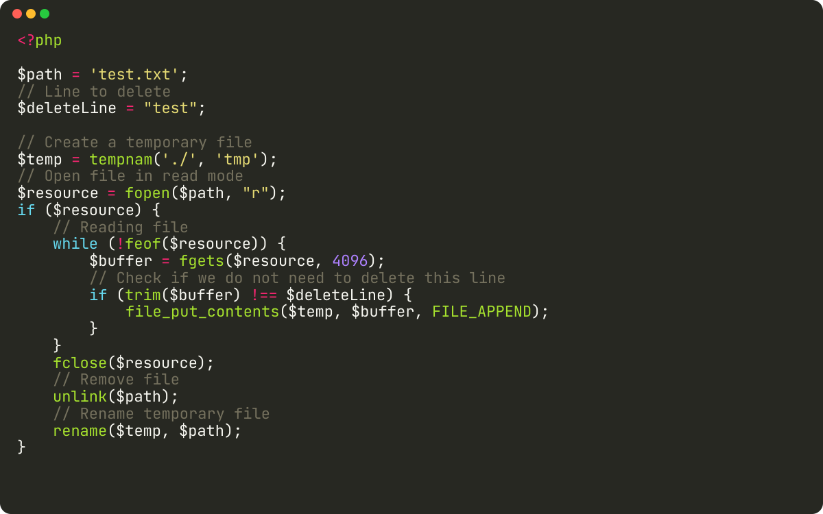 How To Delete A Line From The Text File In Php 