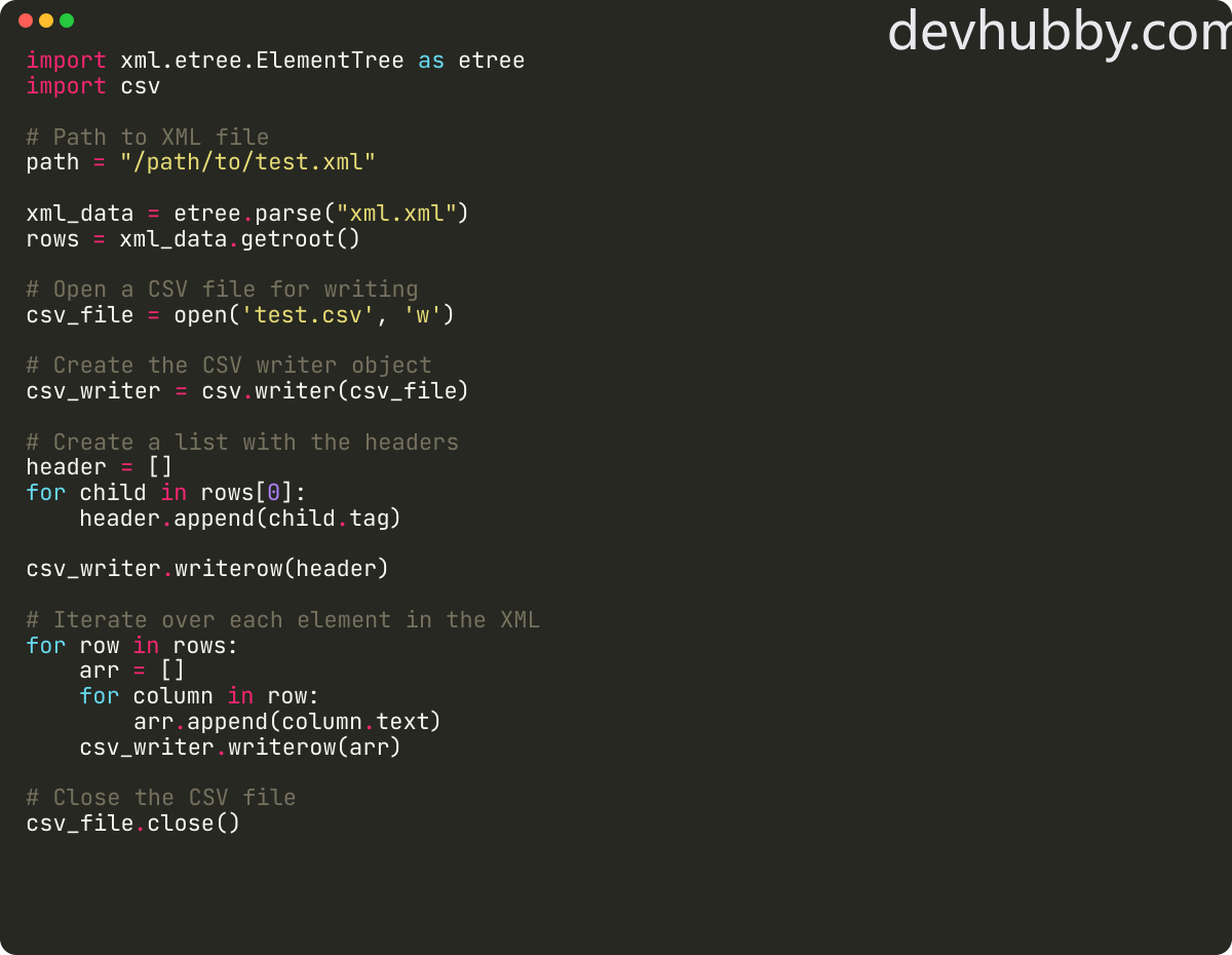 How To Convert Xml To Csv In Python 