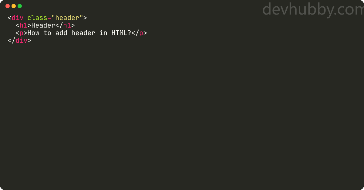 How To Add Header In HTML 
