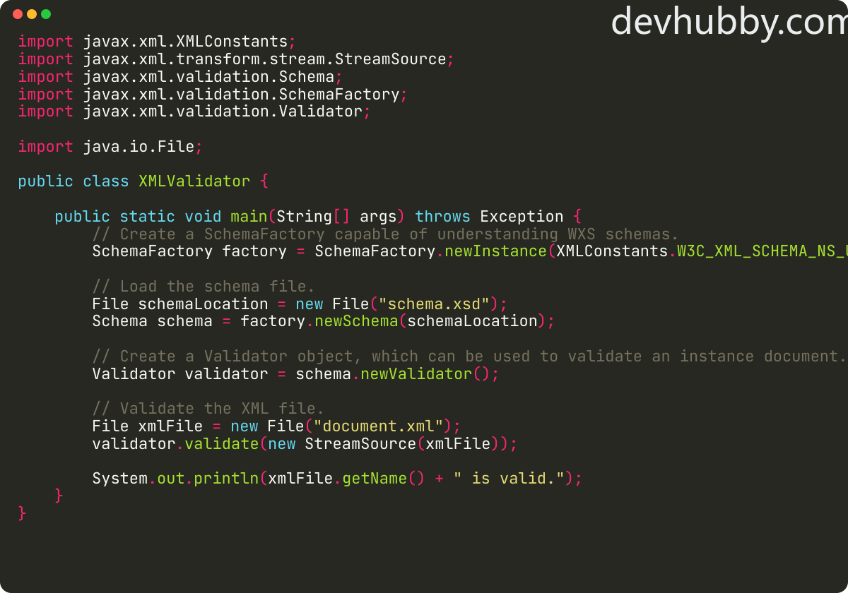 How To Validate An XML File In Java 