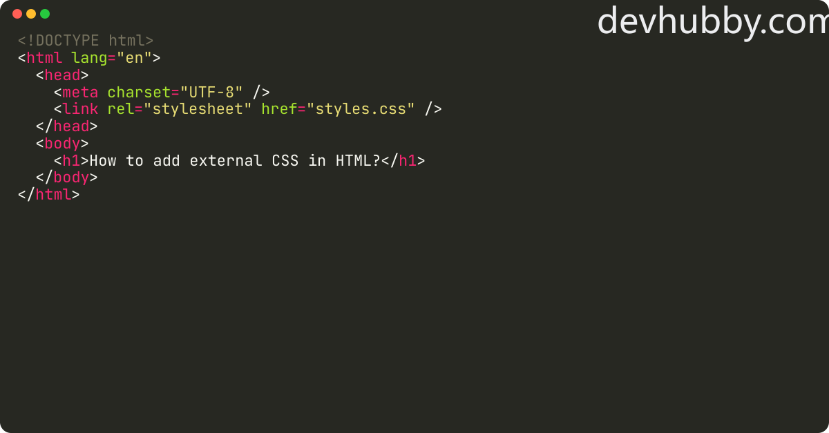 How To Add External Css In HTML 
