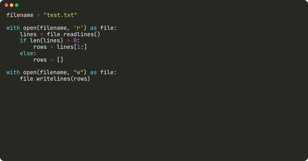 How To Remove First Line From A File In Python 
