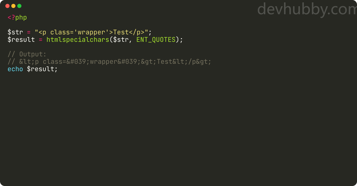 How To Escape Special Characters In PHP 