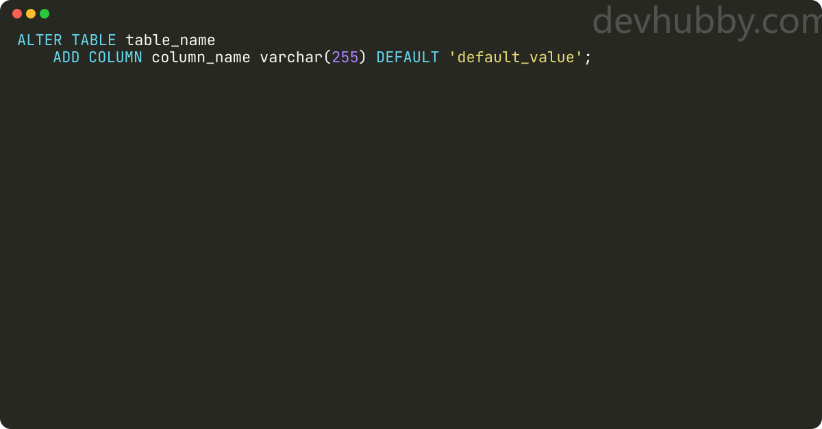 How To Add Column With Default Value In PostgreSQL 