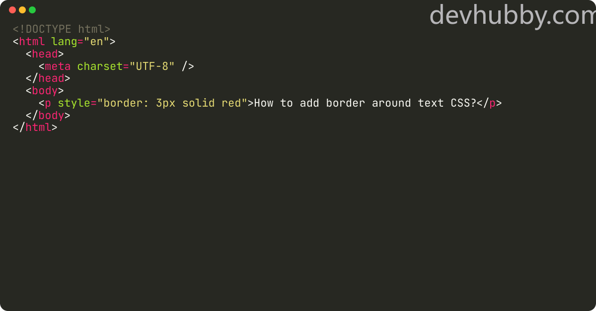 How To Add Border Around Text CSS 