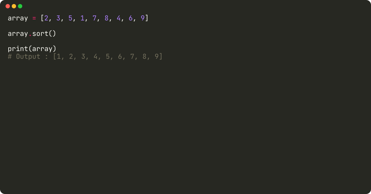 How To Sort Array In Ascending Order In Python 