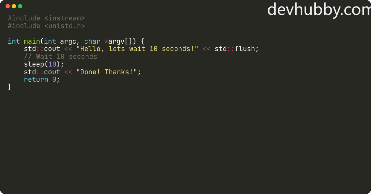 How To Wait Time In C 
