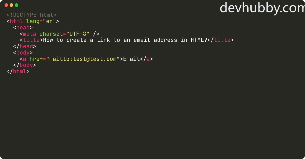 How To Create A Link To An Email Address In HTML 