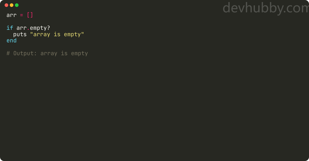 How To Check If Array Is Empty In Ruby 