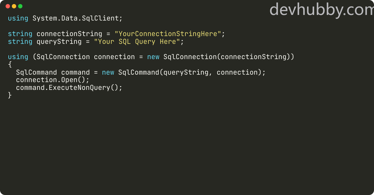 How To Execute Sql Query In C 