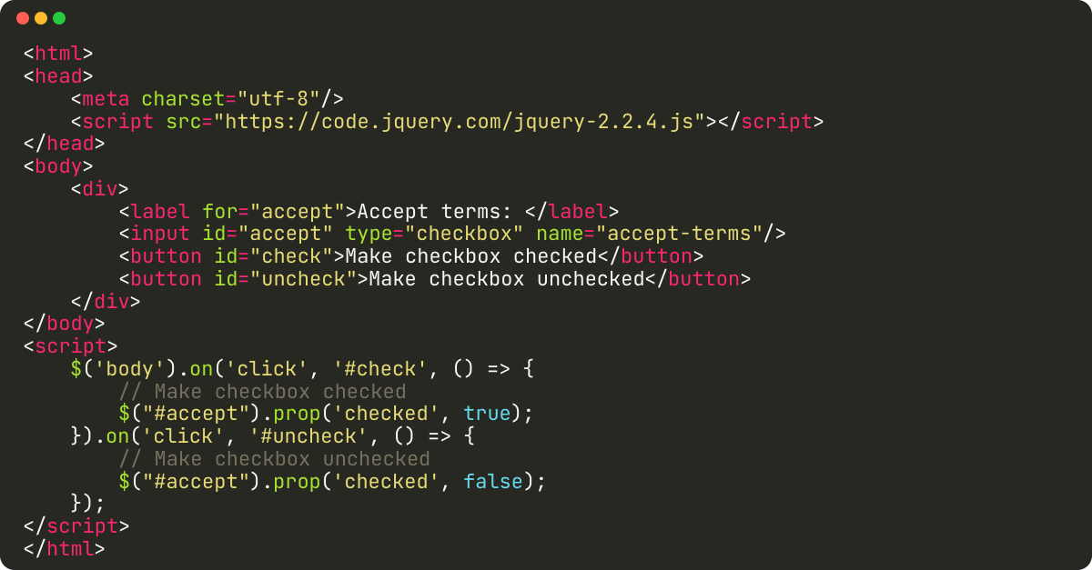 How To Check And Uncheck Checkbox In Jquery 