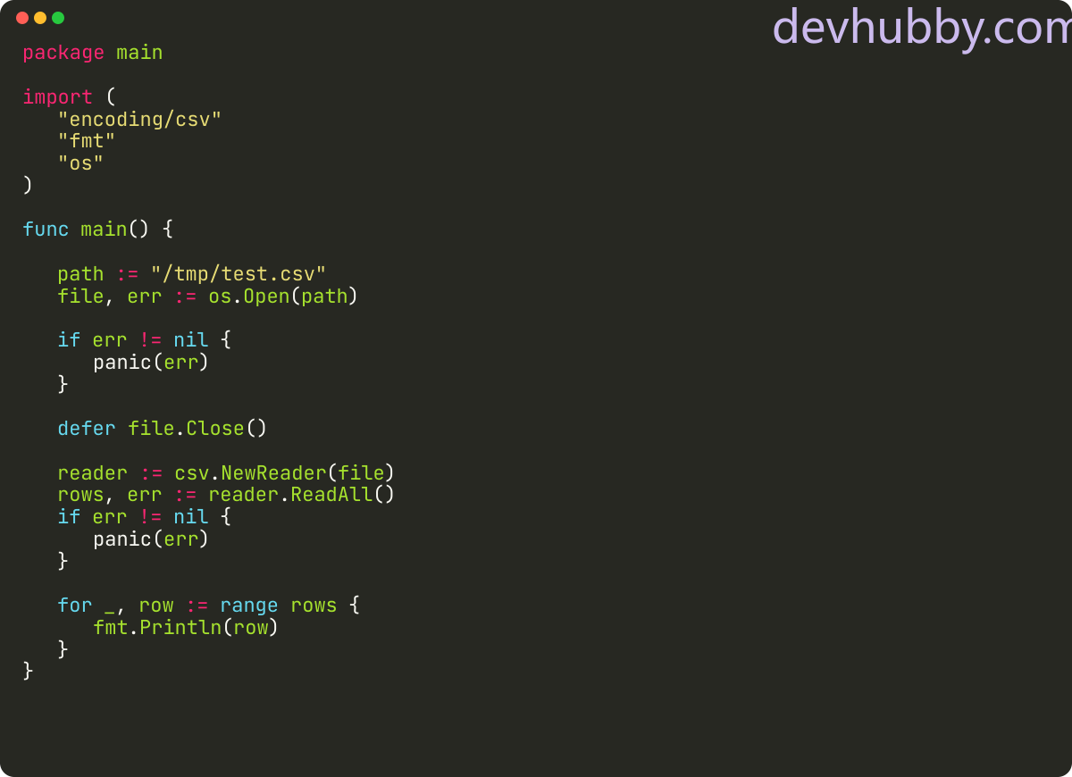 How To Read Csv File In Golang 