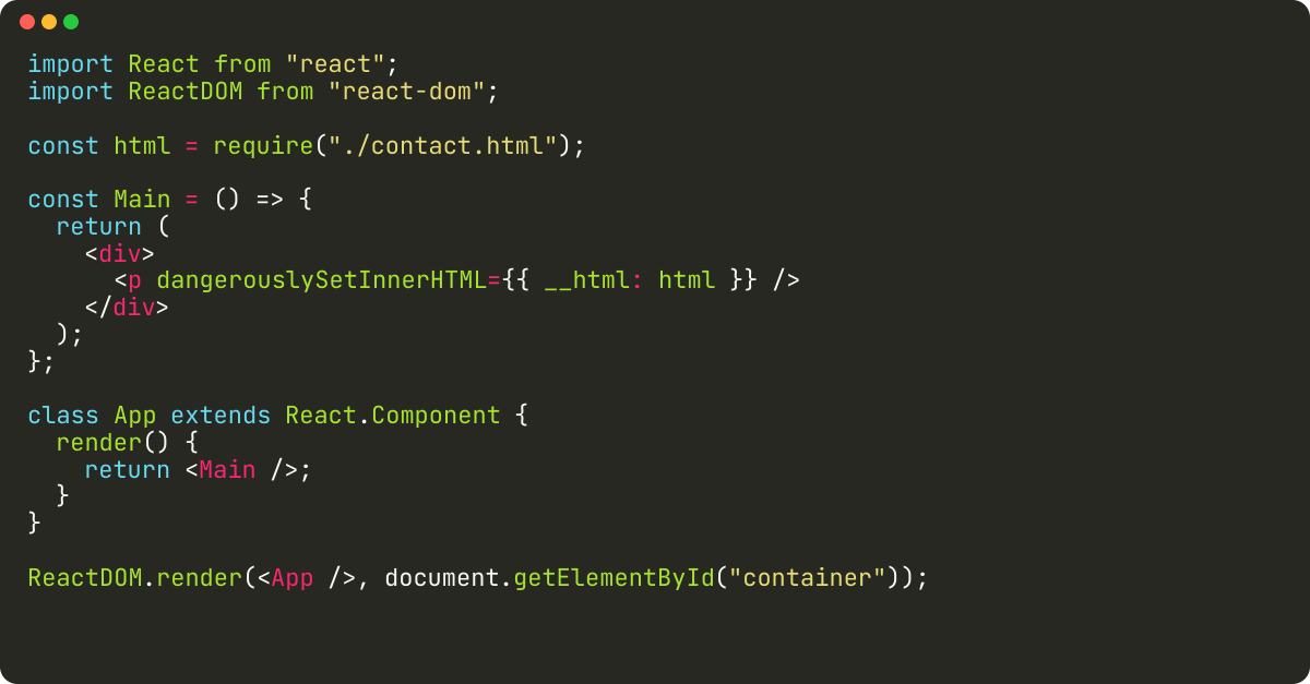 How To Render Html File In React js 
