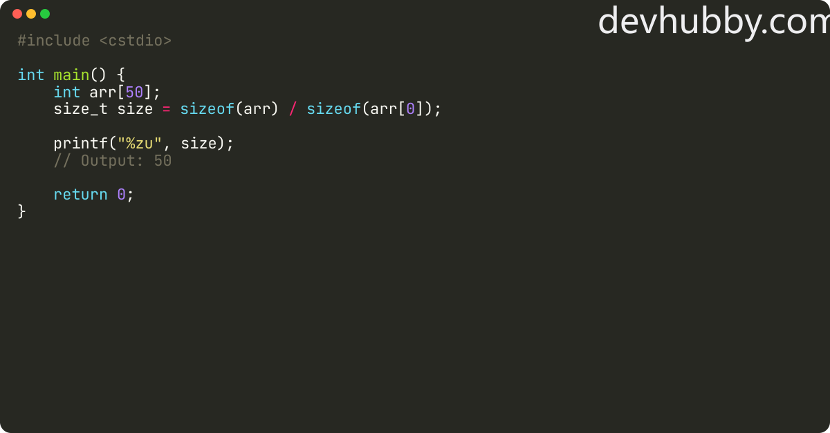 How To Get The Size Of An Array In C 