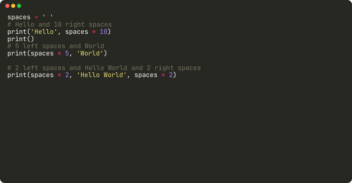 How To Print With Spaces In Python 