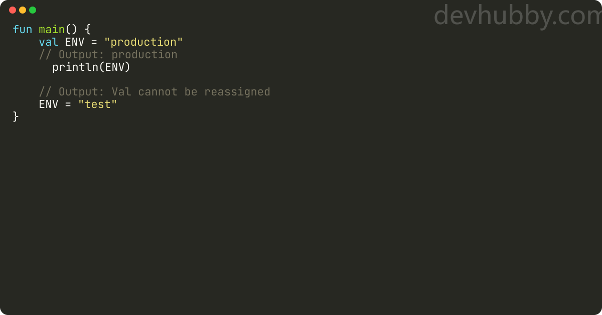 How To Declare A Final Variable In Kotlin