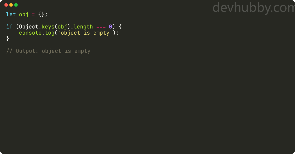How To check If Object Is Empty Javascript 
