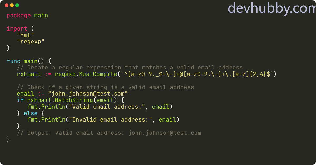 How To Validate Email In Golang