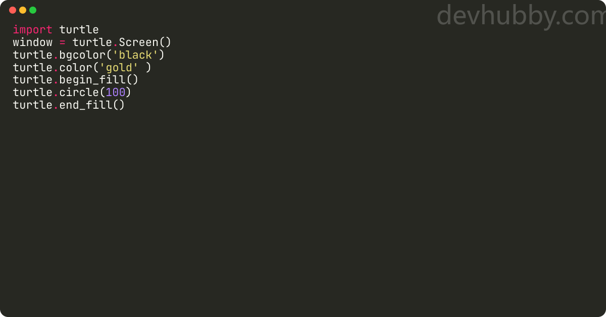 How To Fill A Circle In Python Turtle 